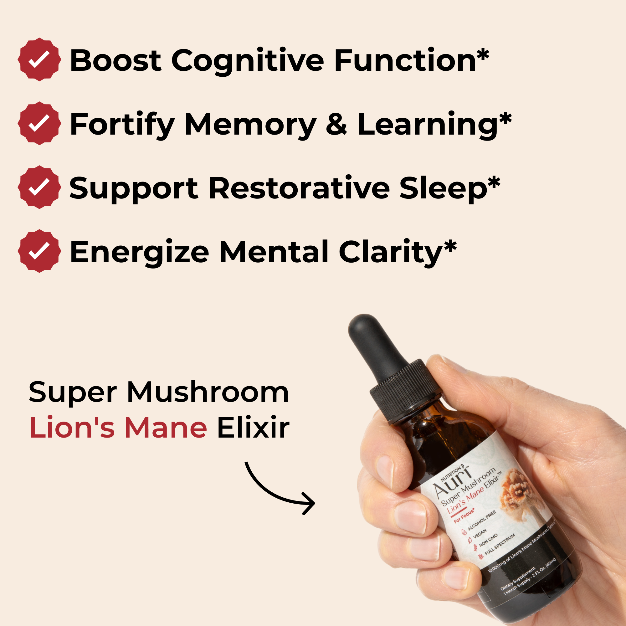 Super Mushroom Lion's Mane Elixir™ – Auri Nutrition